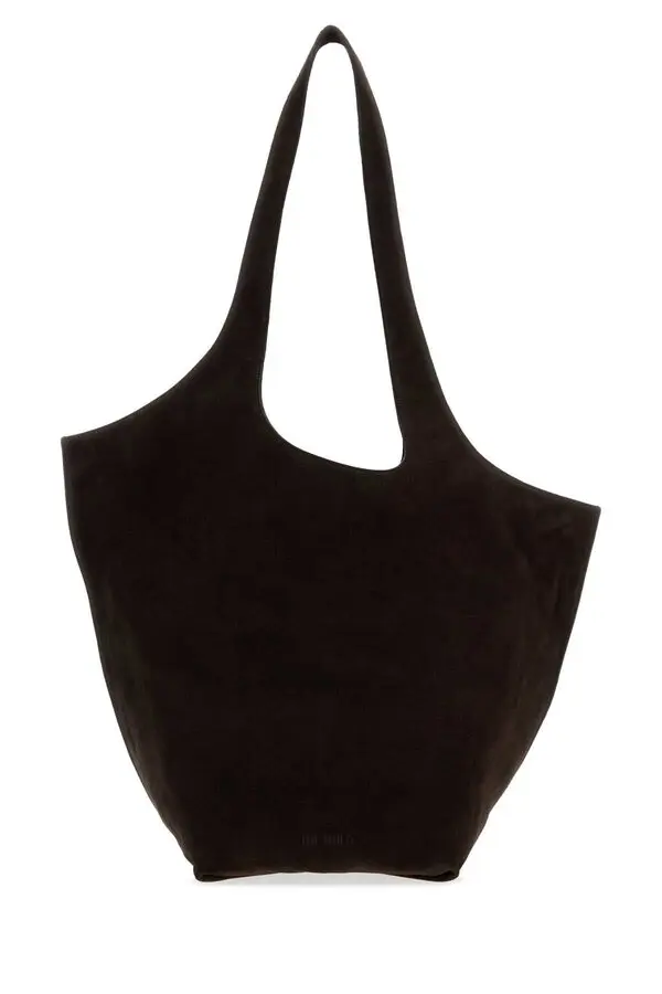 Attico Large Le Scoop Suede Shopping Handbag - Brown