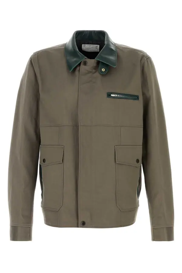 Sacai Cotton Jacket With Distressed Finish