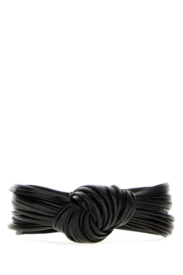 Bottega Veneta Knot Leather Bracelet - Black