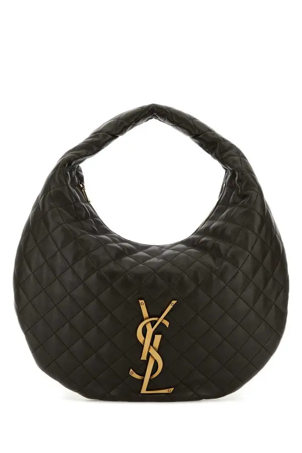 Saint Laurent Nappa Leather Icare Shoulder Handbag, 30cm X 20.5cm X 12cm With Gold-tone Hardware - Brown