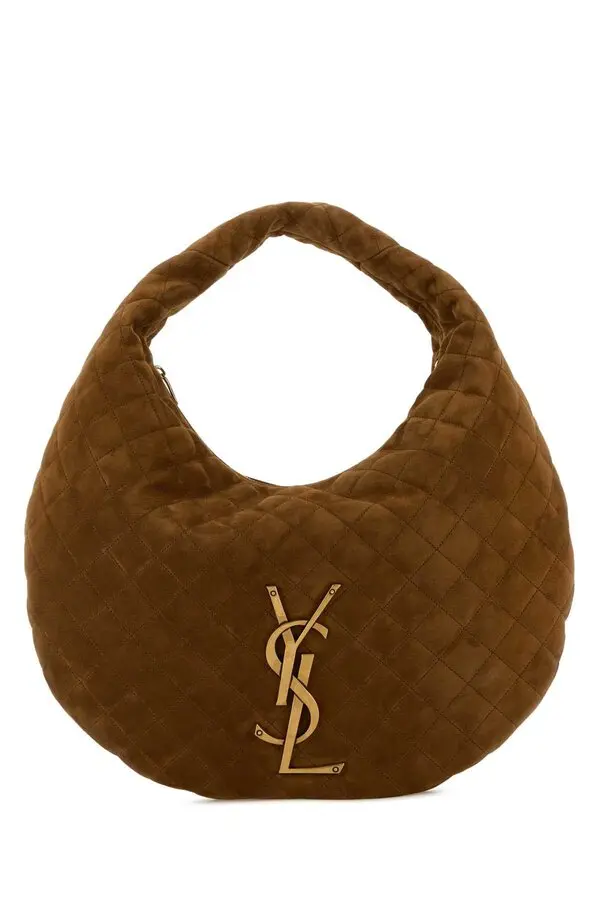 Saint Laurent Mini Icare Suede Shoulder Handbag With Golden Hardware