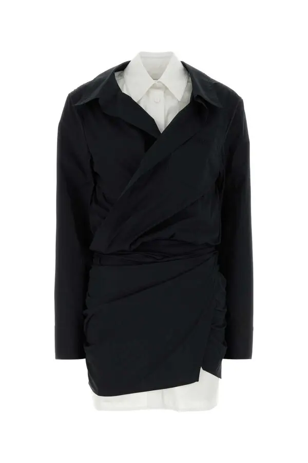 Attico Stretch Poplin Mini Dress - Black