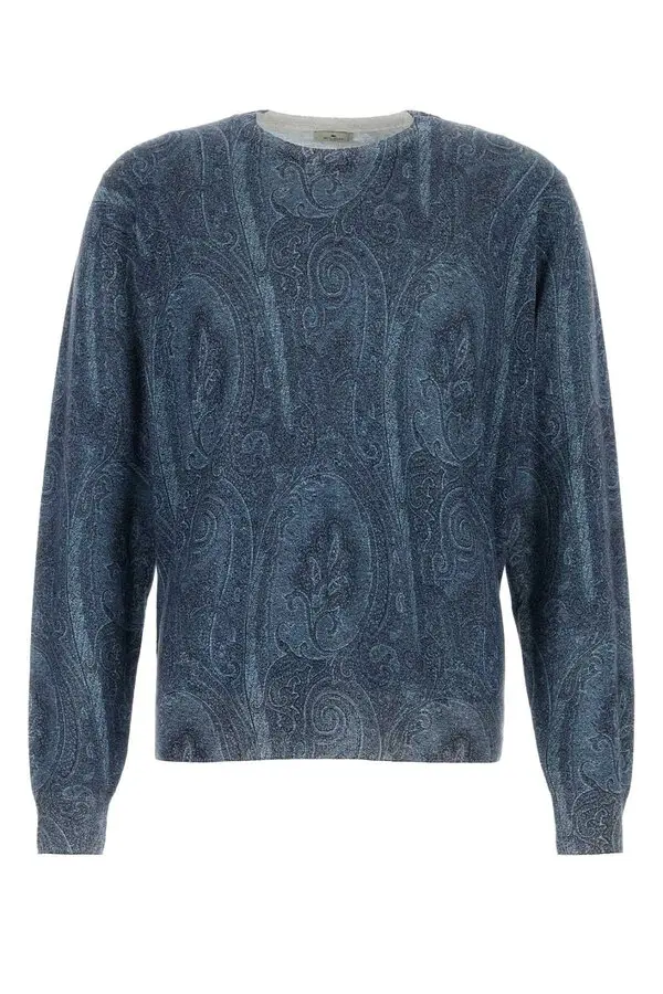 Etro Paisley Embroidered Silk-cashmere Blend Sweater