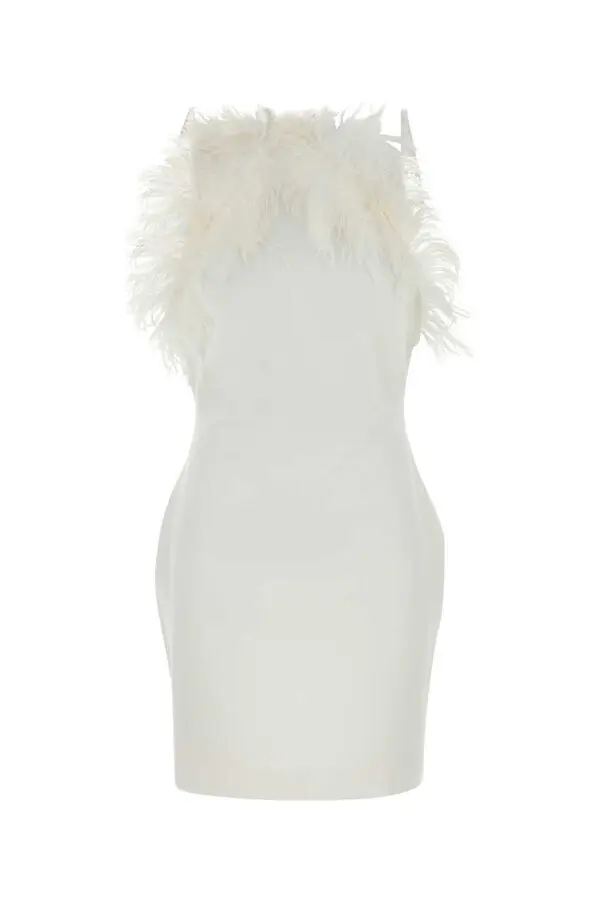 Attico Inspired Stretch Cady Mini Dress - White