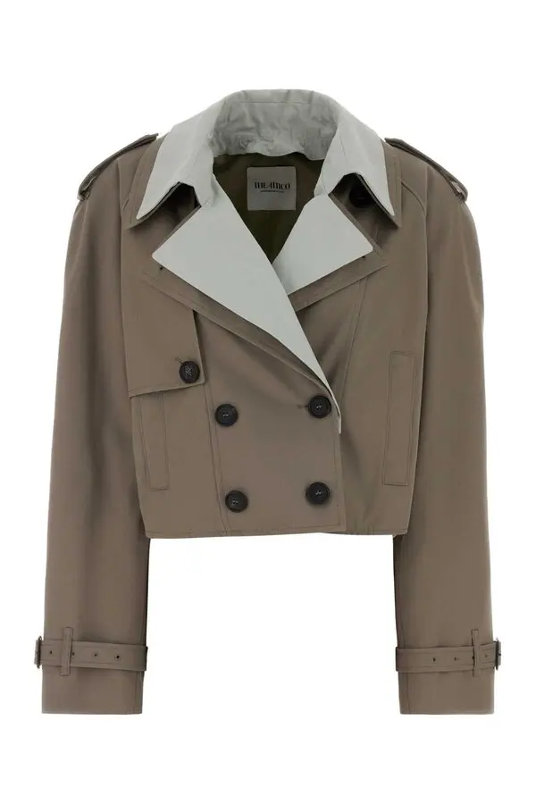 Attico Double-breasted Gabardine Trench Jacket