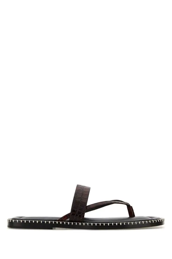 Dries Van Noten Leather Thong Slippers