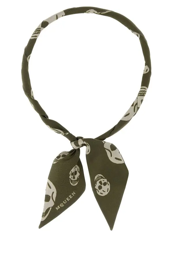 Alexander McQueen Silk Foulard Scarf 120 Cm X 7 Cm