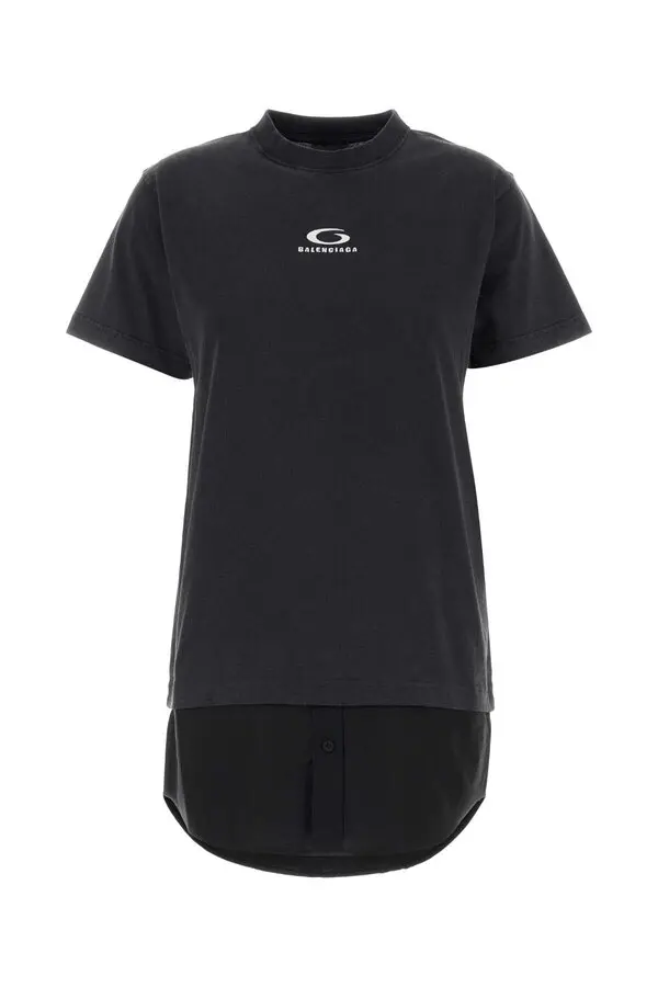 Balenciaga Slate Cotton T-shirt Dress