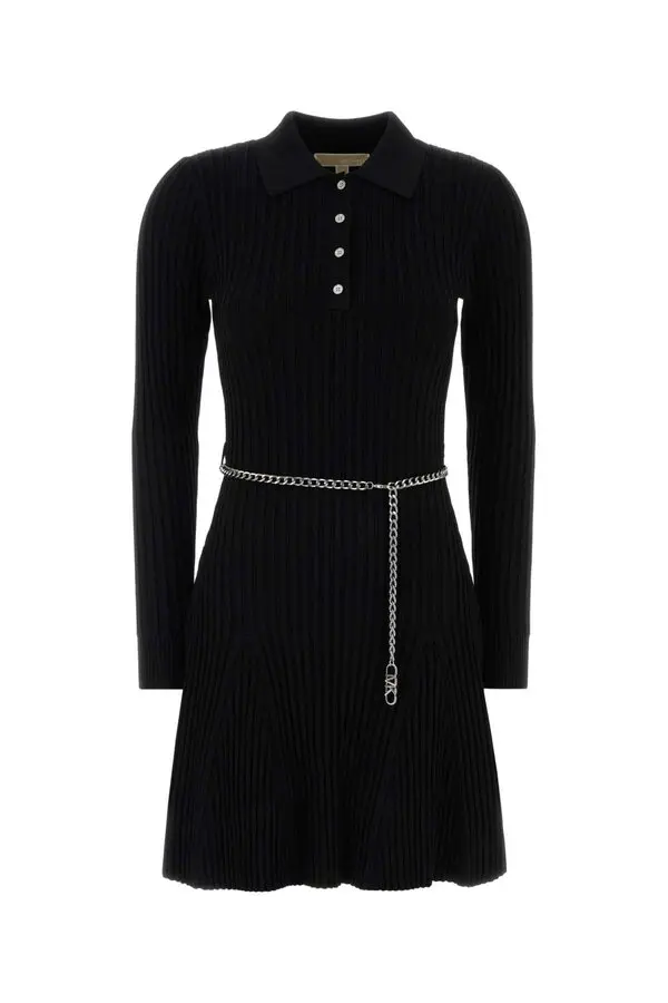 Michael Kors Stretch Knit Mini Dress - Black