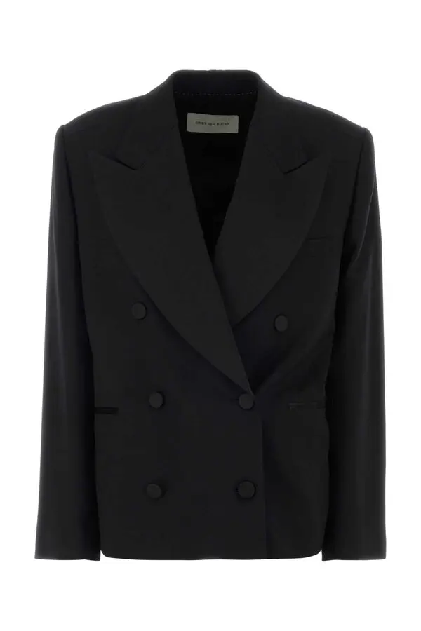 Dries Van Noten Double Breasted Wool-blend Blazer