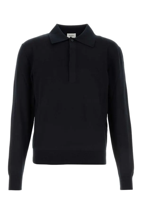 Saint Laurent Midnight Silk-blend Polo Shirt