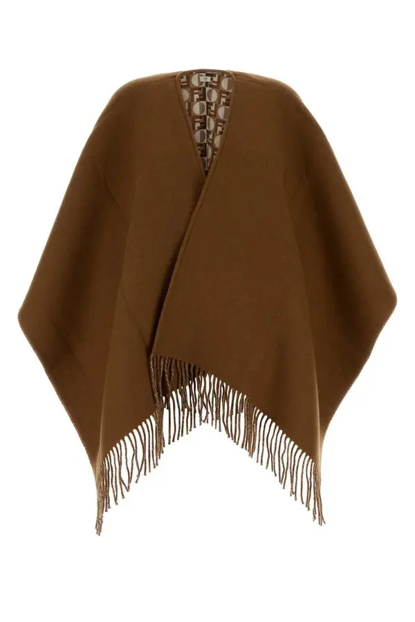 Fendi Reversible Wool-cashmere Cape
