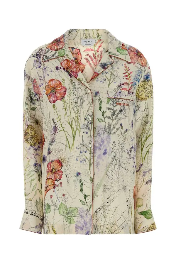 Alexander McQueen Printed Crepe Shirt For