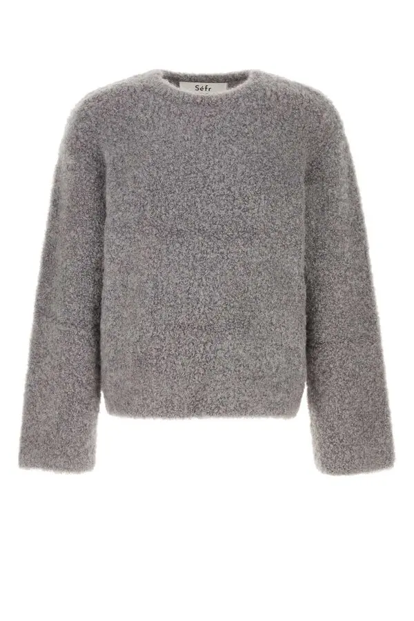Séfr Fuzzy Bouclé Stretch Mohair Blend Jermaine Sweater