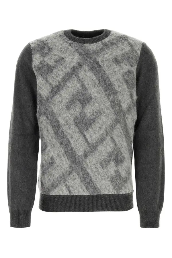 Fendi Embroidered Wool Blend Sweater For