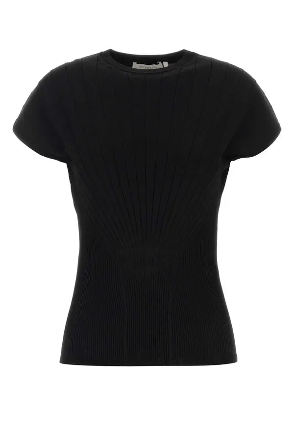 Sportmax Samba Viscose-blend Ribbed Mini Top - Black