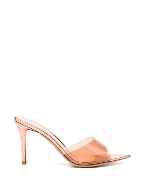 GIANVITO ROSSI Pointed Toe Plexi Stiletto Sandals - Rosa