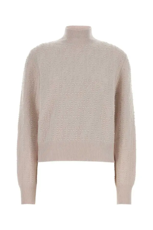 Fendi Stretch Wool-blend Textured High Neck Sweater
