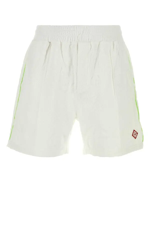 Casablanca Casual Stretch Cotton Blend Bermuda Shorts - White