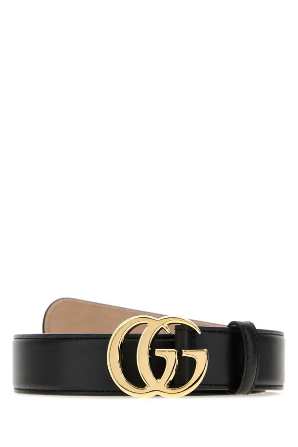 Gucci 3 Cm Leather Belt With Golden Metal Hardware