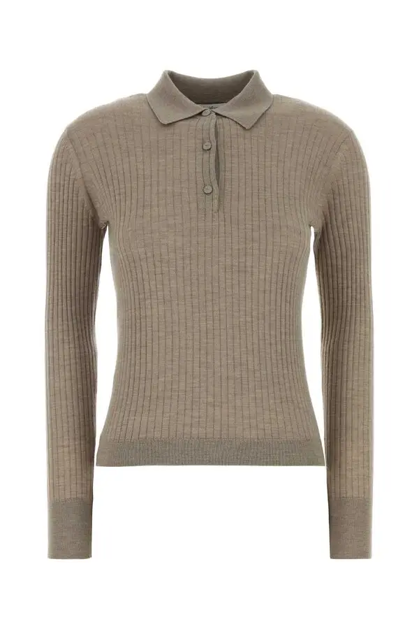 Max Mara Dove Cashmere & Silk Polo Shirt - Grey