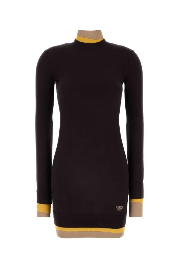 Fendi Wool-blend Knit Dress - Purple