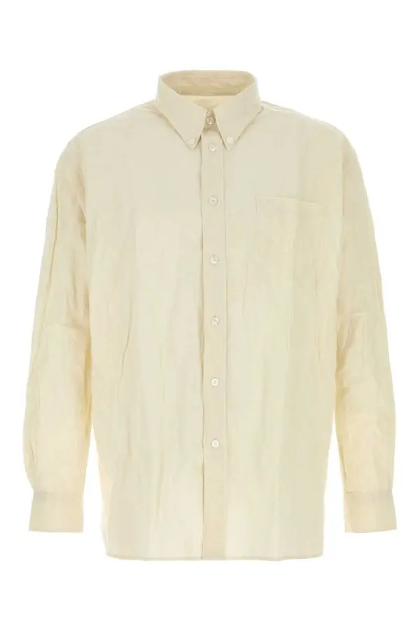 WILLY CHAVARRIA Cotton Poplin Shirt With Metal Fiber Accent - Yellow