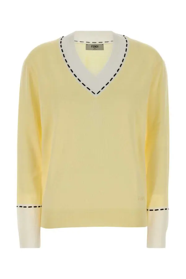 Fendi Wool-silk Blend Knit Sweater For