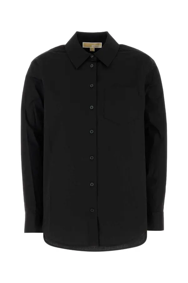 Michael Kors Stretch Poplin Shirt With Striped Detail