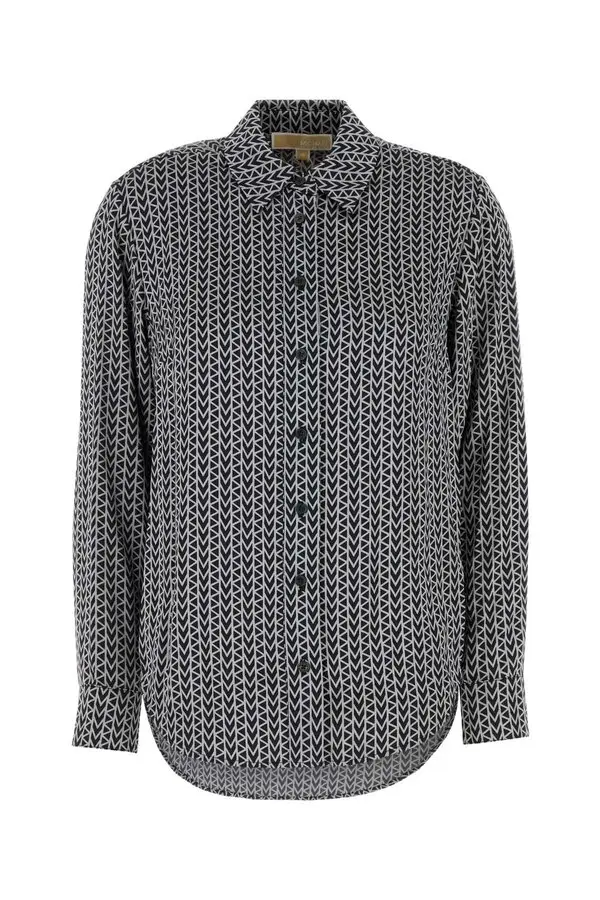 Michael Kors Embroidered Satin Shirt