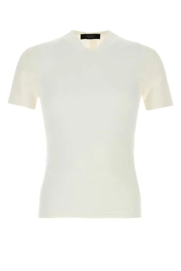 Gucci Viscose-nylon Knit T-shirt - White