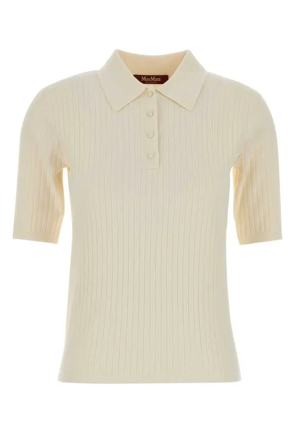 MM STUDIO Viscose-blend Polo Shirt - White