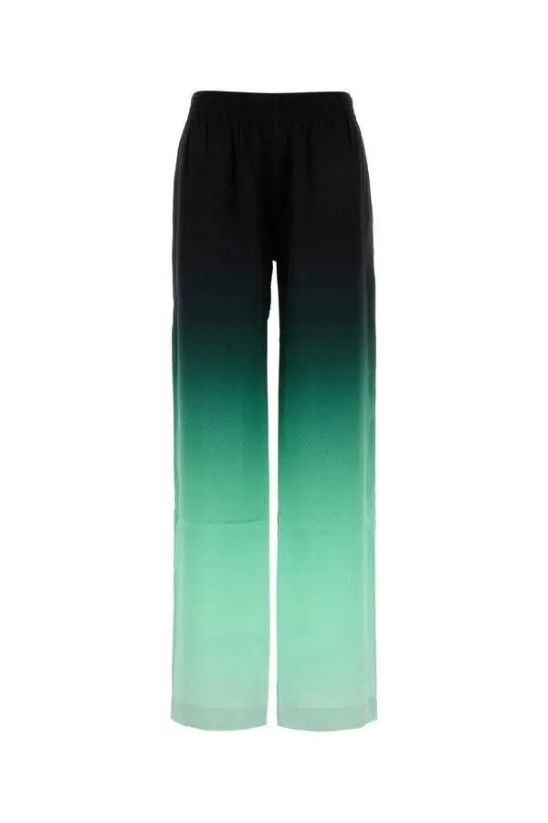 Casablanca Embroidered Satin Wide-leg Pants