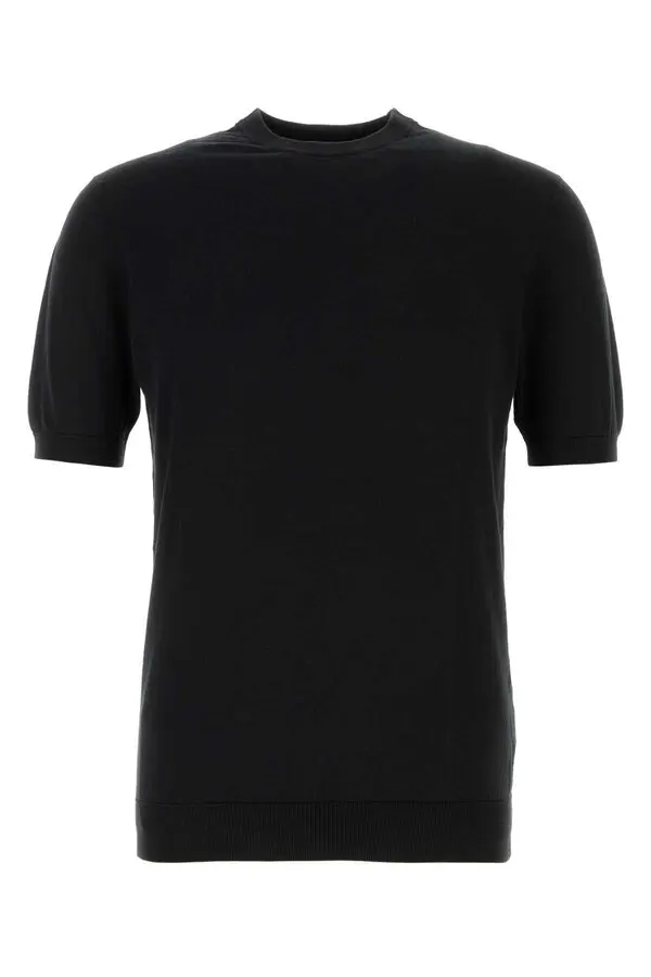 Fedeli 100% Cotton Knit Sweater - Black