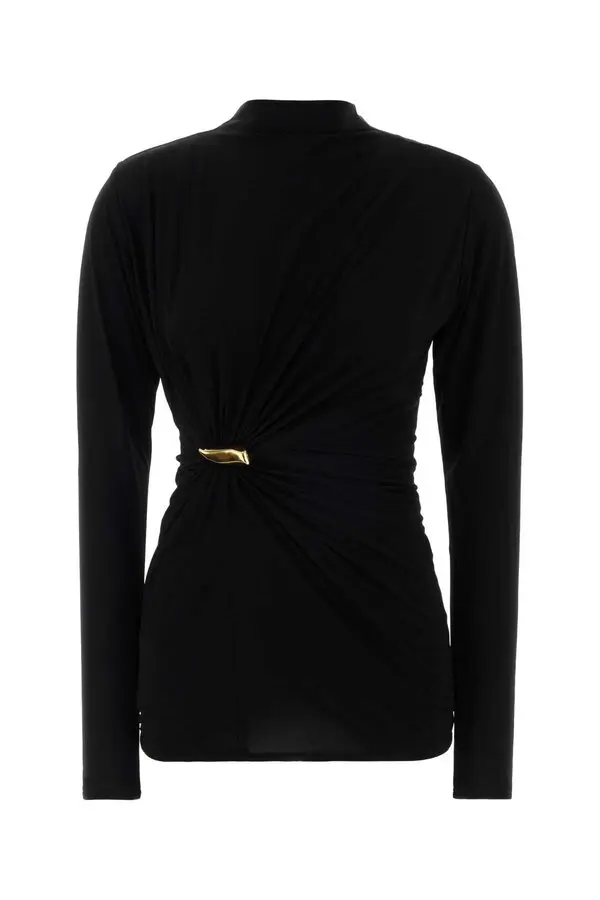 Bottega Veneta Draped Crepe Top - Black
