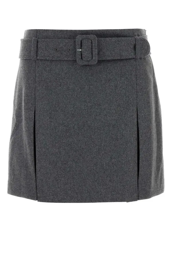 A.p.c. Cecile Mini Skirt In Wool Flannel - Grey