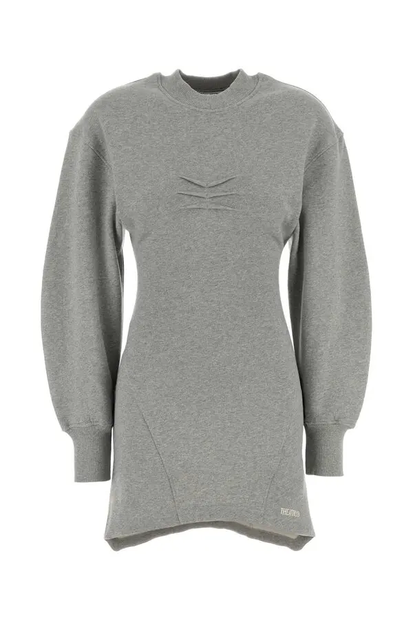 Attico Melange Cotton Sweatshirt Dress