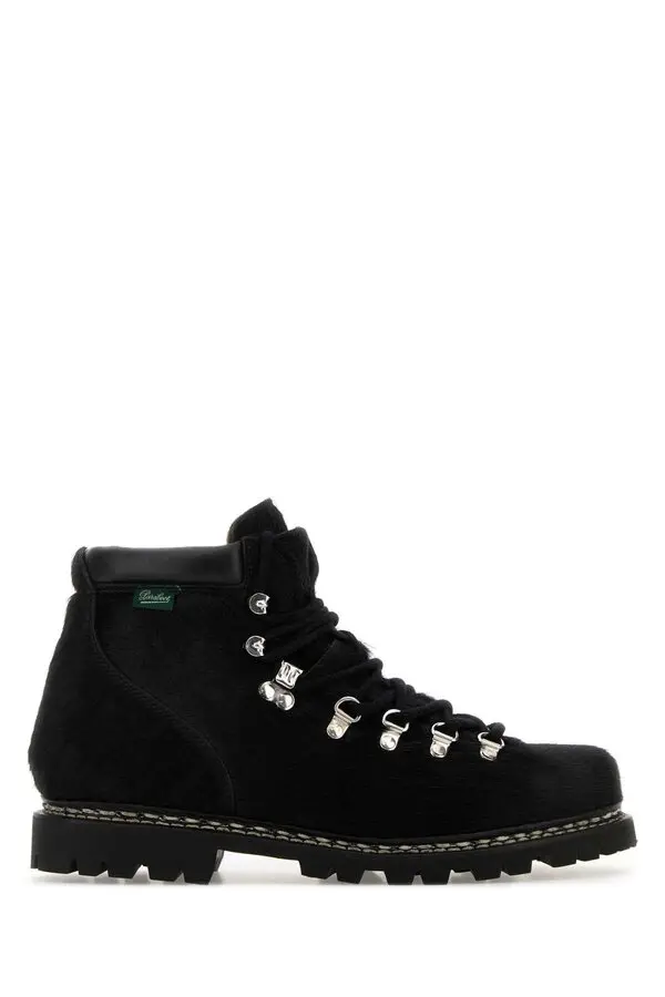 Junya Watanabe Leather Ankle Boots With Hair Detail