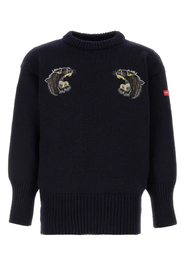 Junya Watanabe Embroidered Tiger Crew Neck Wool Sweater