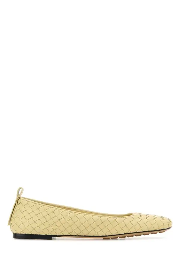 Bottega Veneta Charlotte Woven Lamb Leather Ballerinas - Yellow