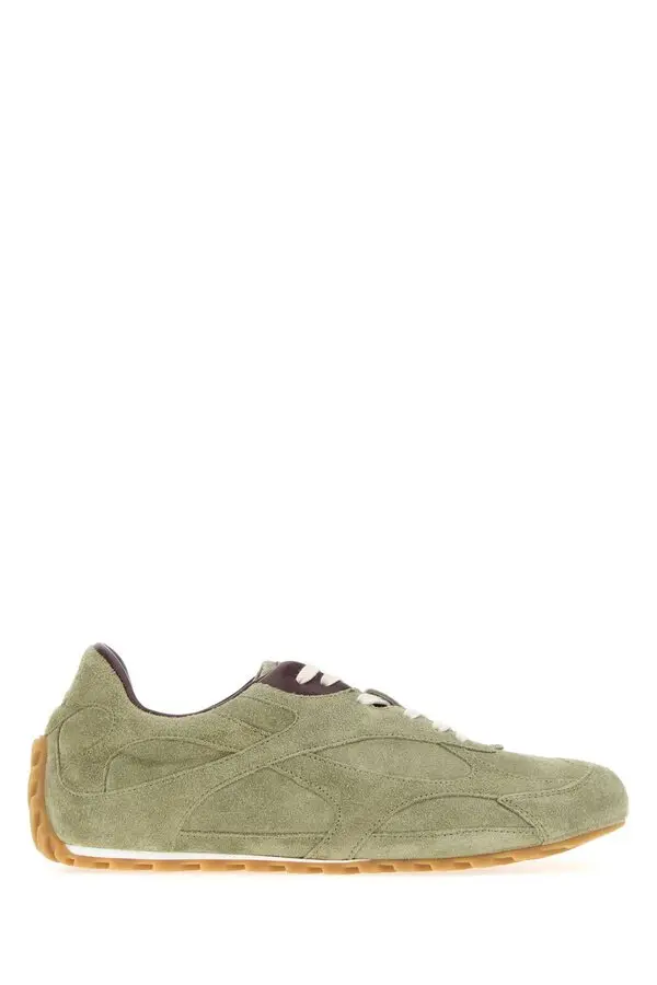 Bottega Veneta Orbit Flash Suede Sneakers - Green