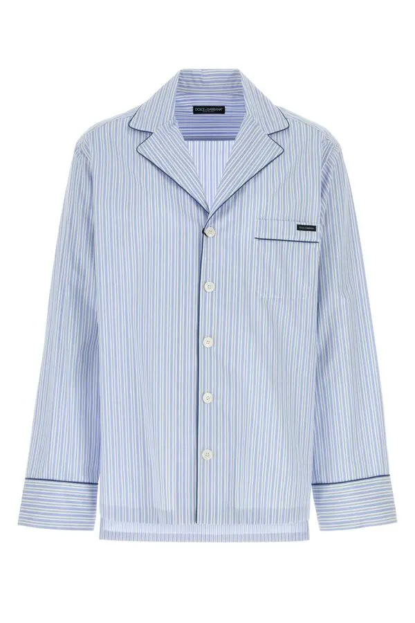Dolce & Gabbana Embroidered Poplin Dress Shirt For - Stripped