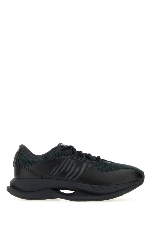 Junya Watanabe Textile And Synthetic Leather Lace-up Sneakers With Rubber Sole - Black