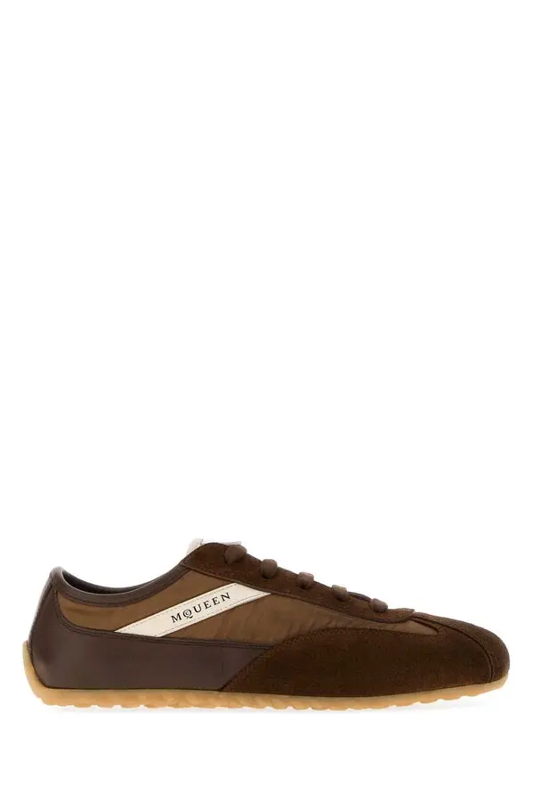 Alexander McQueen Boxe Sneaker In Suede, Leather & Fabric - Brown