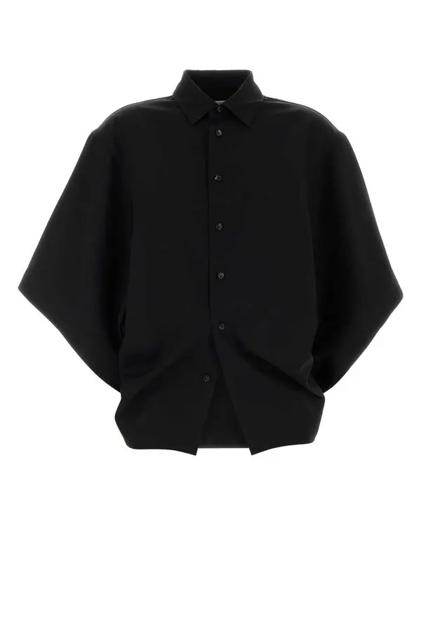 Bottega Veneta Oversize Wool Twill Shirt - Black