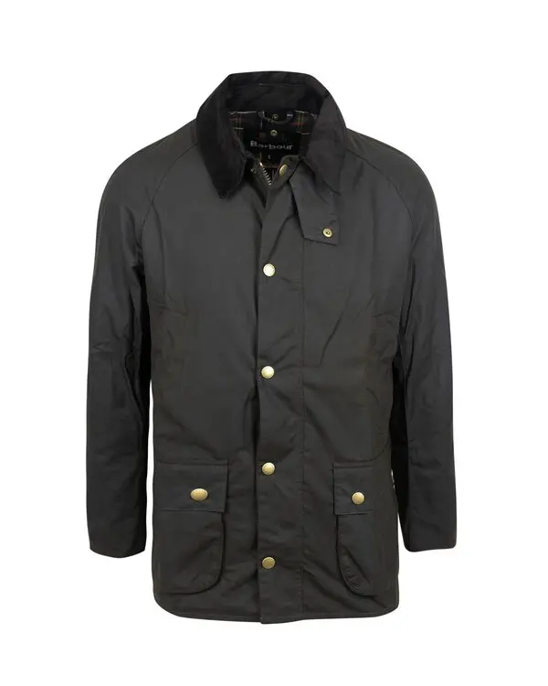 Barbour Waxed Cotton Field Jacket With Corduroy Collar