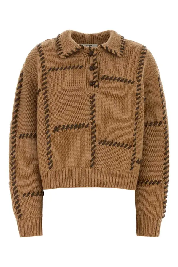 FRAME Oversized Wool-cashmere Blend Sweater With Contrast Stitching