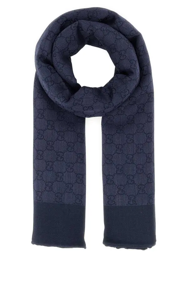 Gucci Embroidered Wool-blend Foulard Scarf, 125 X 125 Cm