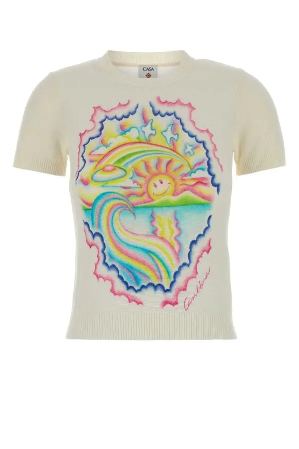 Casablanca Cotton-blend T-shirt - White