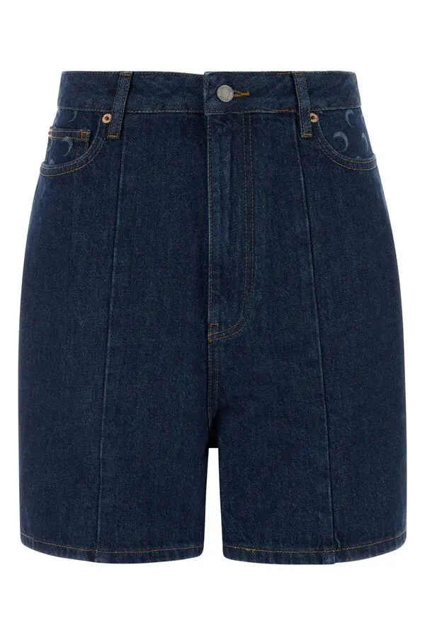 MARINE SERRE Denim Mini Shorts - Blue